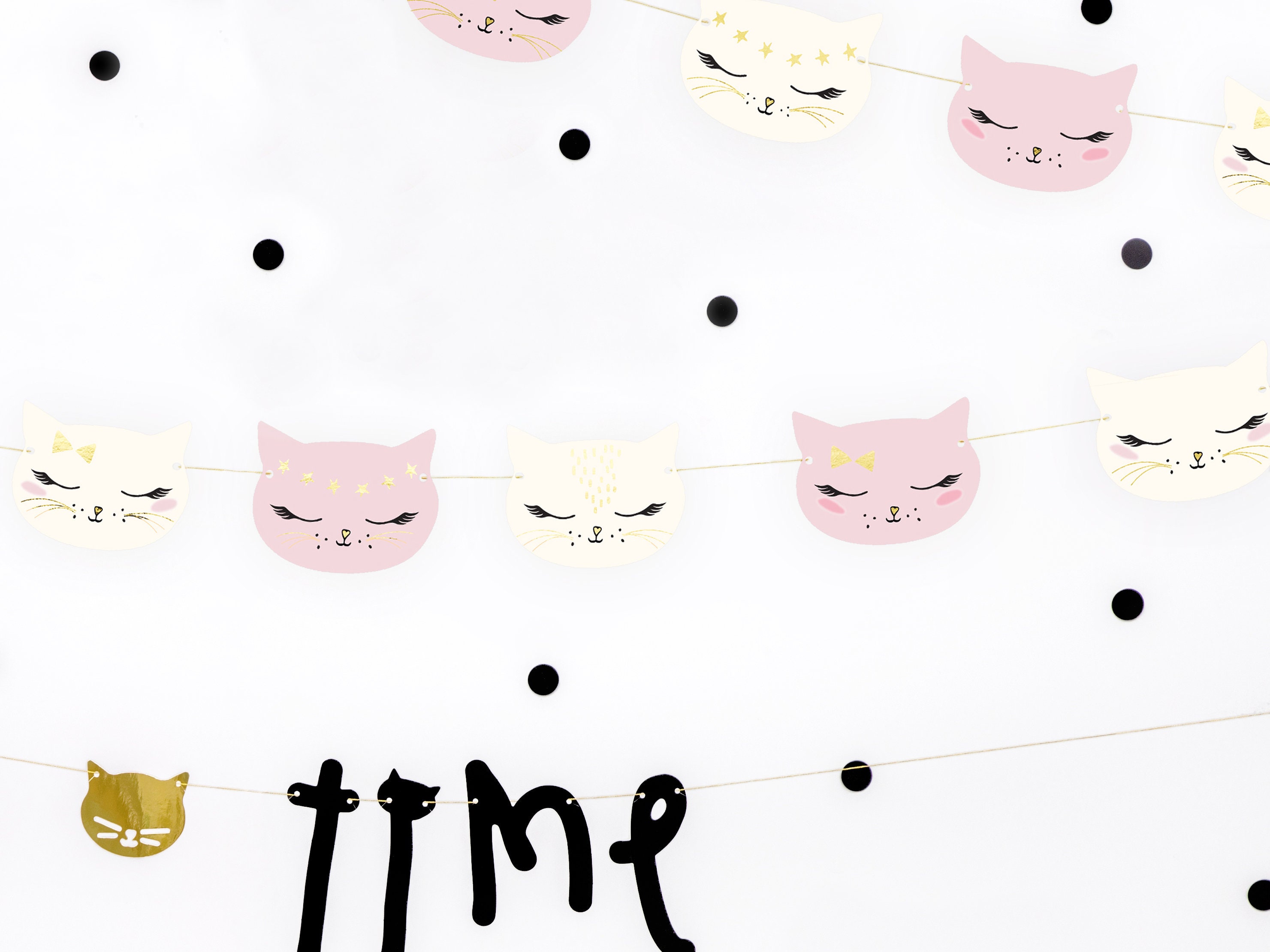 Kitty Cat Party Banner Pink & White Cat Banner Cat | Etsy