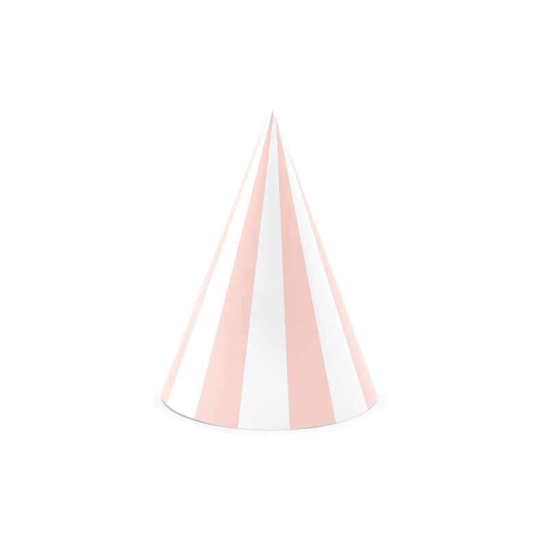 Light Pink Striped Party Hats 6ct Girls First Birthday Party - Etsy