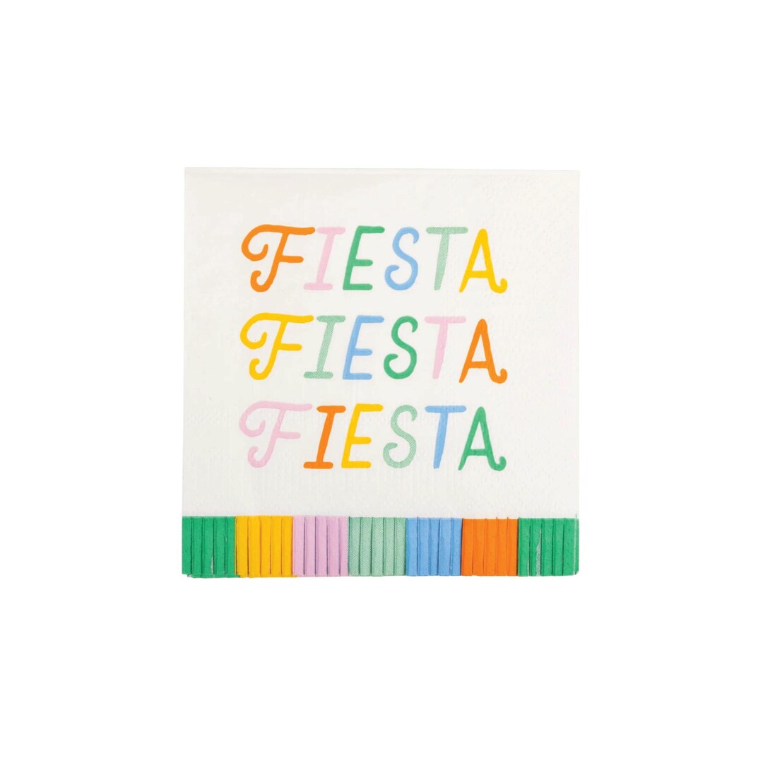Fiesta Fringed Cocktail Napkins (24ct) – Cinco De Mayo or Fiesta Party ...