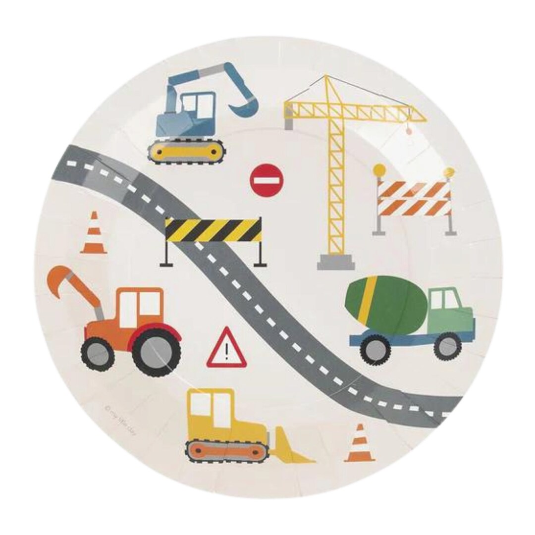 Construction Site Lunch Plates 8ct | Construction Birthday | Dump Truck ...