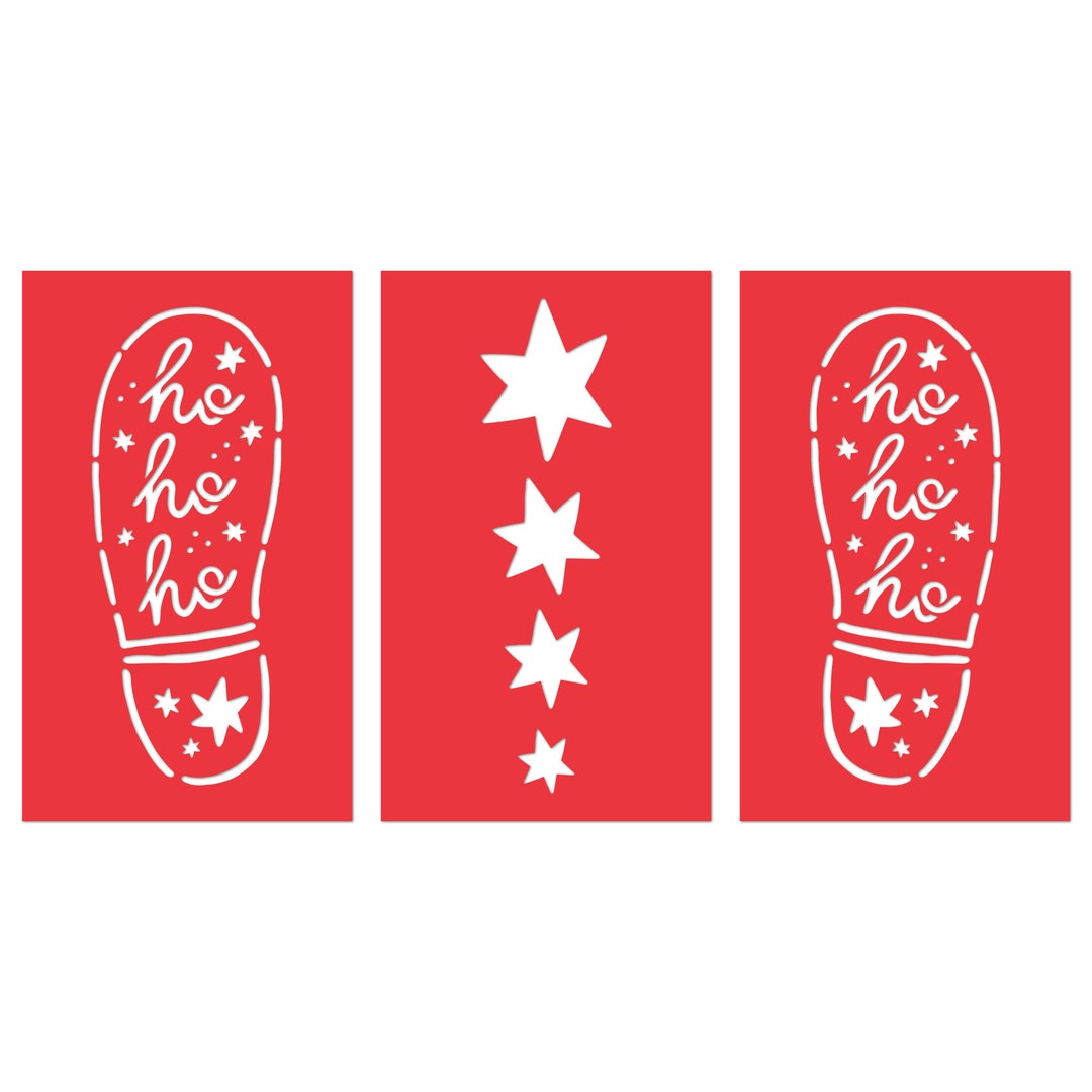 Santa Footprint Stencil Set Santa Boot Stencil Santa Evidence Kit ...