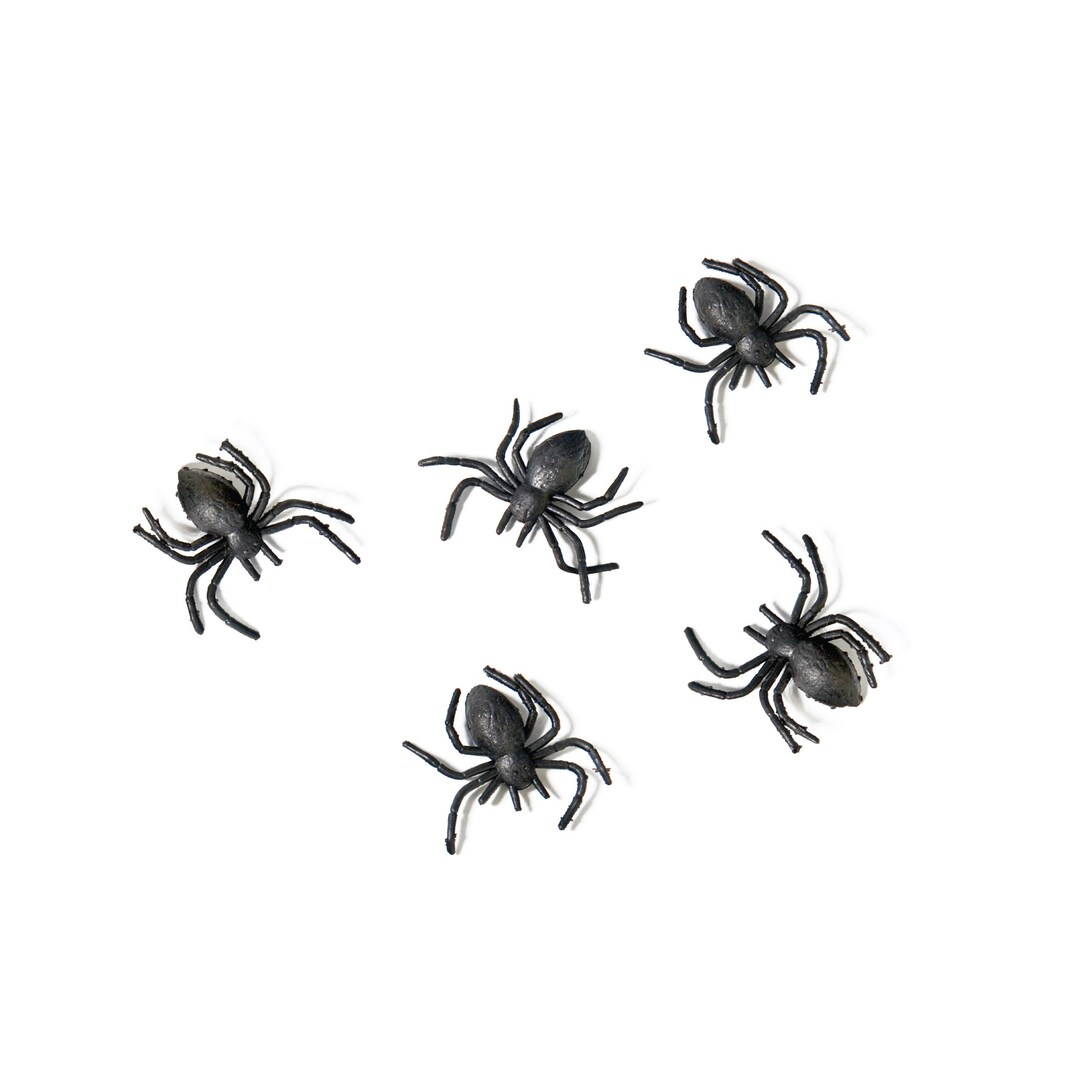 Black Plastic Spiders 10ct | Kids Halloween Party Favors | Halloween ...