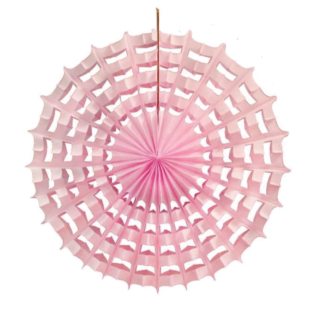 Pink Spiderweb Tissue Paper Fan 27in | Pink Paper Fans | Bridal Shower ...