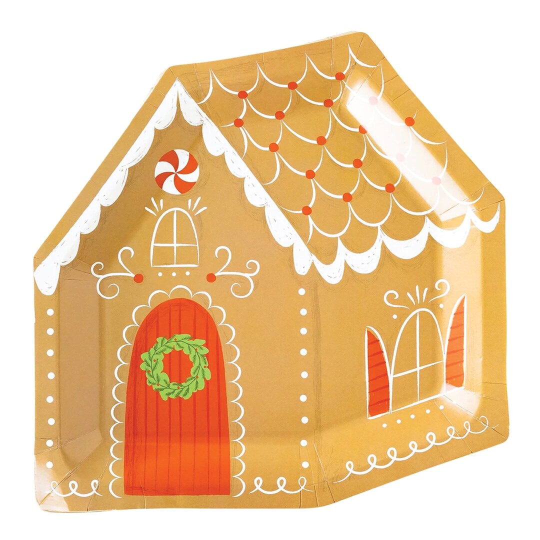 Gingerbread House Christmas Paper Plates (8ct) – Holiday Tableware for ...