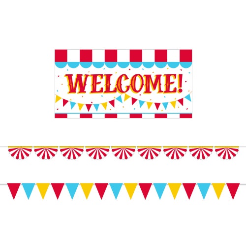 Carnival Welcome Sign & Banners Set 3pcs Circus Party Signs - Etsy