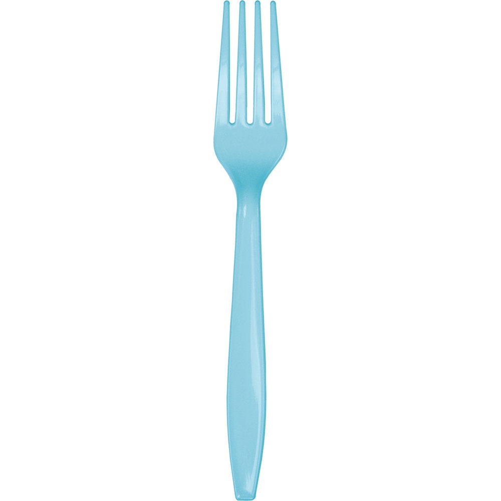 Pastel Light Blue Plastic Forks (24ct) – Baby Shower & Birthday Party ...