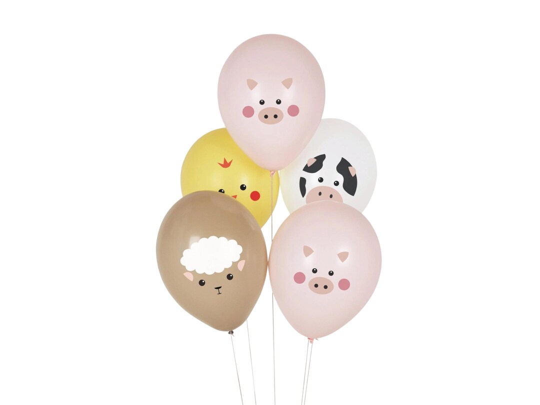 Barnyard Animals Latex Balloons 5ct Farm Birthday Party Farm Party ...