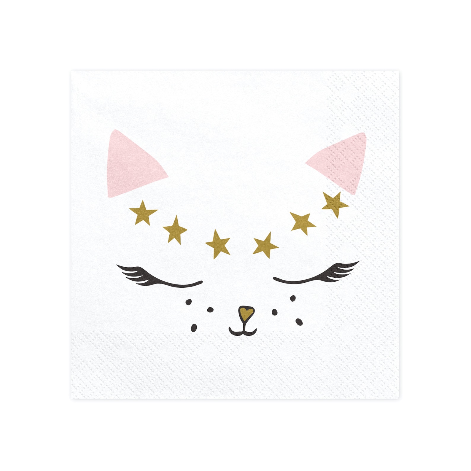 Kitty Cat Party Banner – Pink & White Pennant Garland With Gold Accents ...