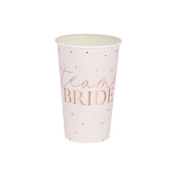 Rose Gold Team Bride Party Cups 8ct | Team Bride Decor | Bachelorette ...