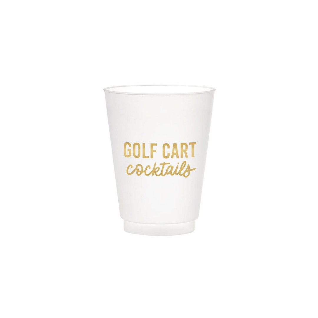 Golf Cart Cocktails White Plastic Cups 6ct | Frost Flex Golf Cups, Golf ...