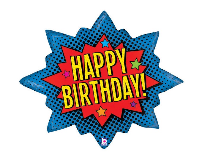 Happy Birthday Superhero Burst Balloon 29 Superhero Party Decorations ...