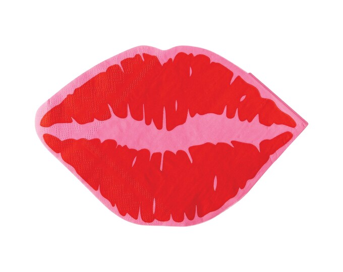Kissy Lips Lunch Napkins 24ct Valentine's Day Party Galentine's Day ...