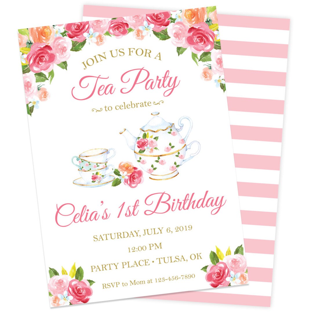 Floral Tea Party Invitation Tea Party Bridal Shower Invitation Tea ...