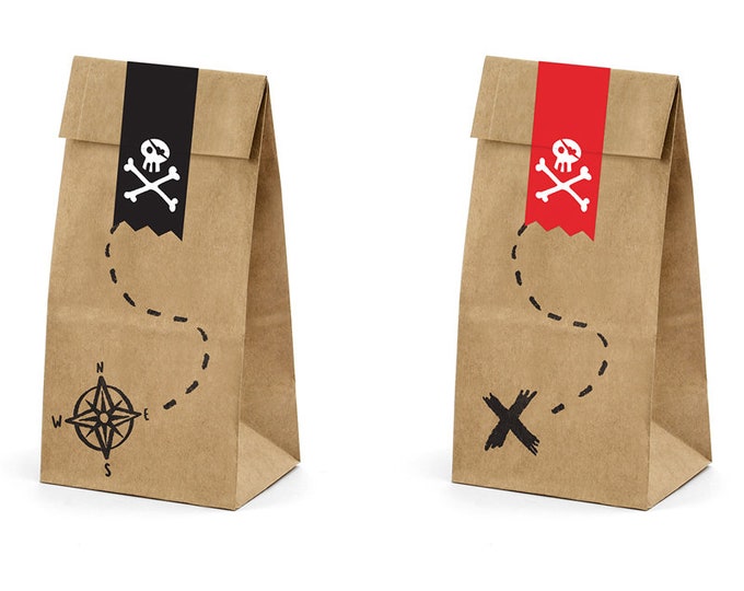 Pirate Treat Bags 6ct | Pirate Birthday Party | Pirate Party ...