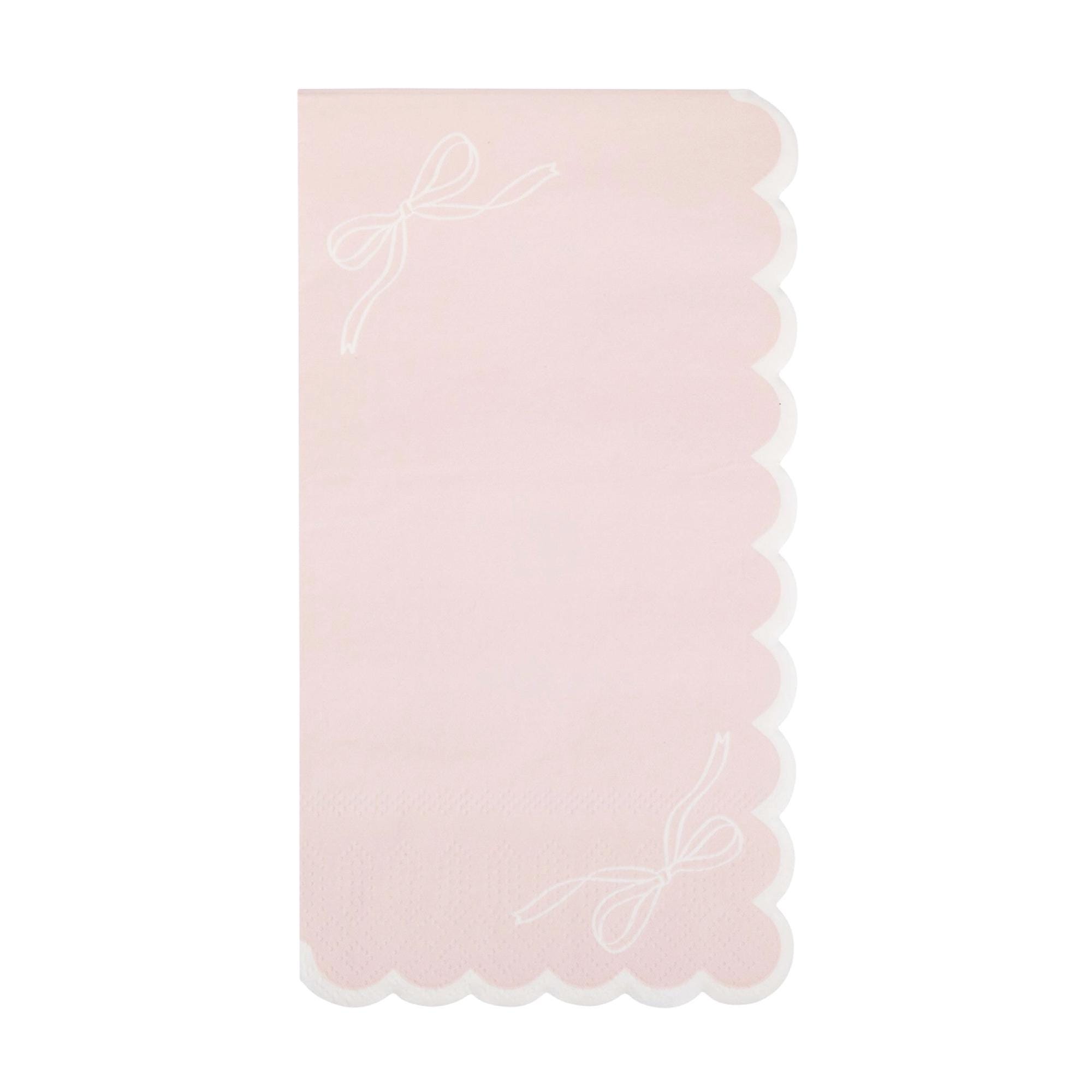 Round Pink Bows Paper Lunch Plates – Scalloped Bow Plates, Baby Shower ...