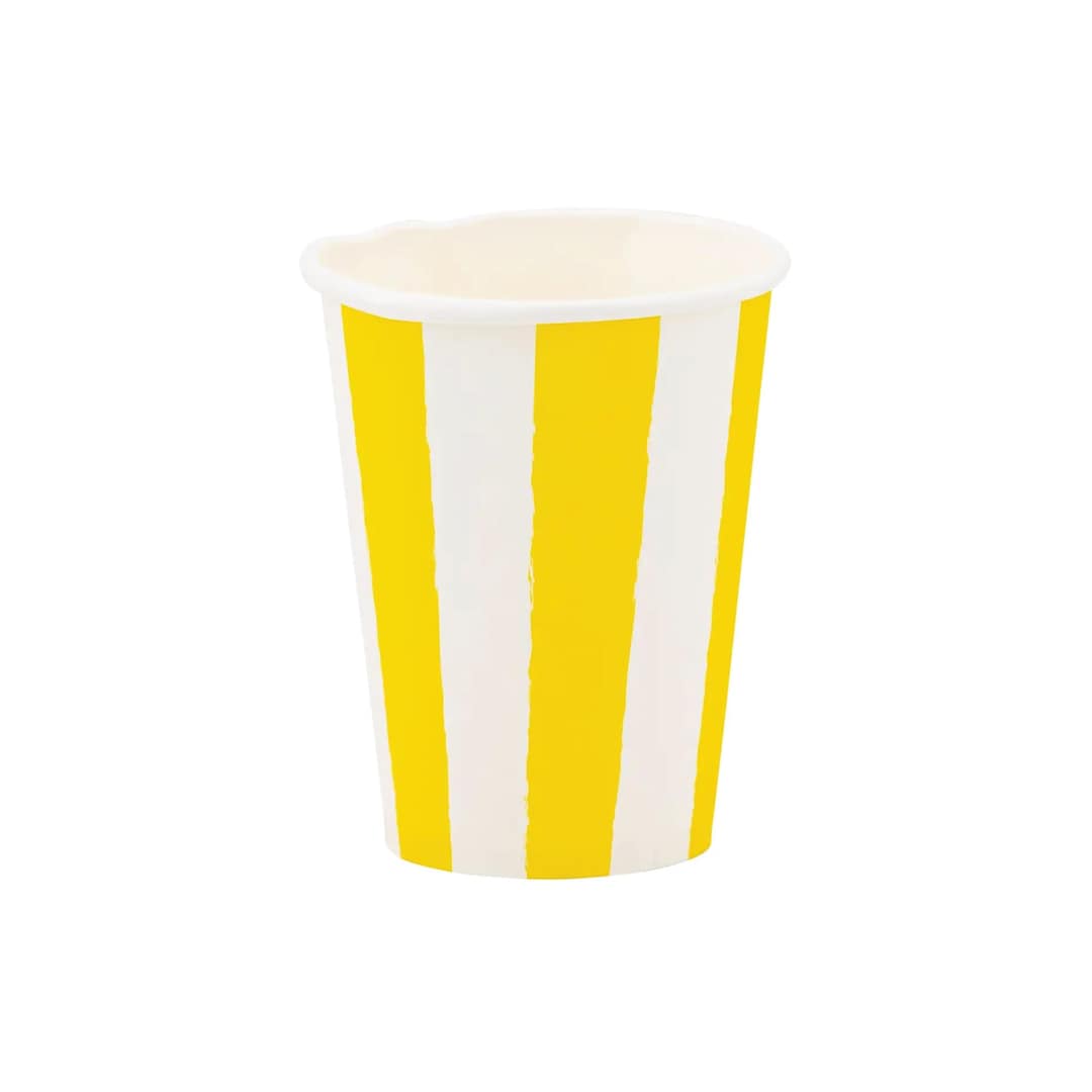 Yellow Striped Paper Cups 8ct – Sunshine, Summer Party Themes - Etsy