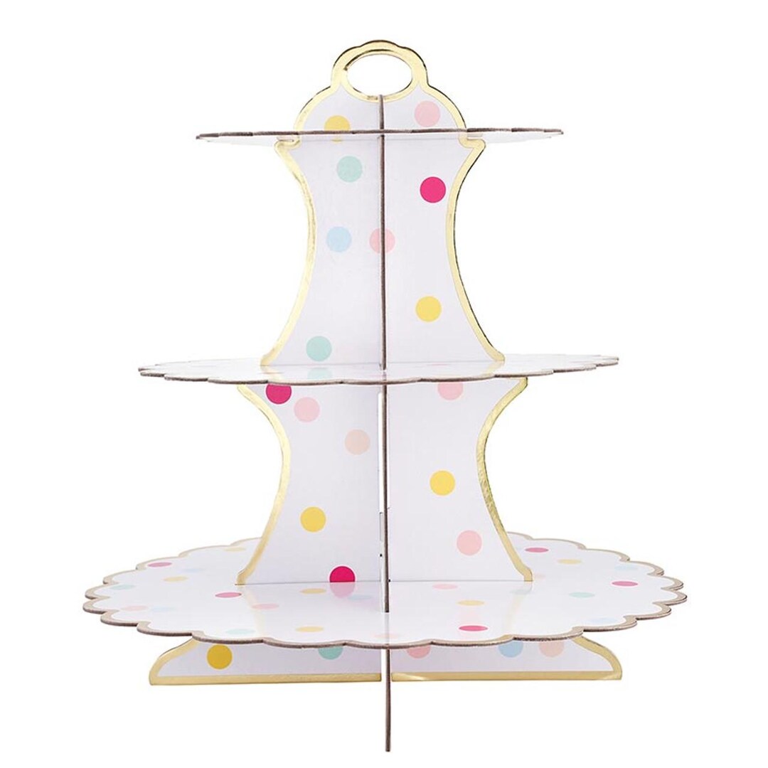 Confetti Cardboard Cupcake Stand – Pastel Dessert Display for Party ...