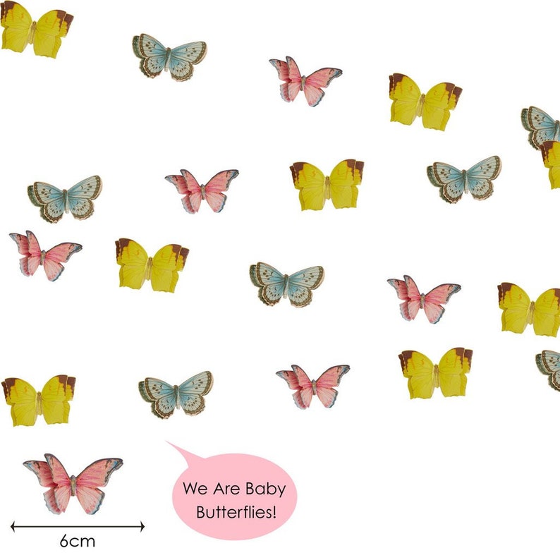 Pastel Mini Butterfly Garland 16ft – Fairy Garden or Butterfly Birthday ...
