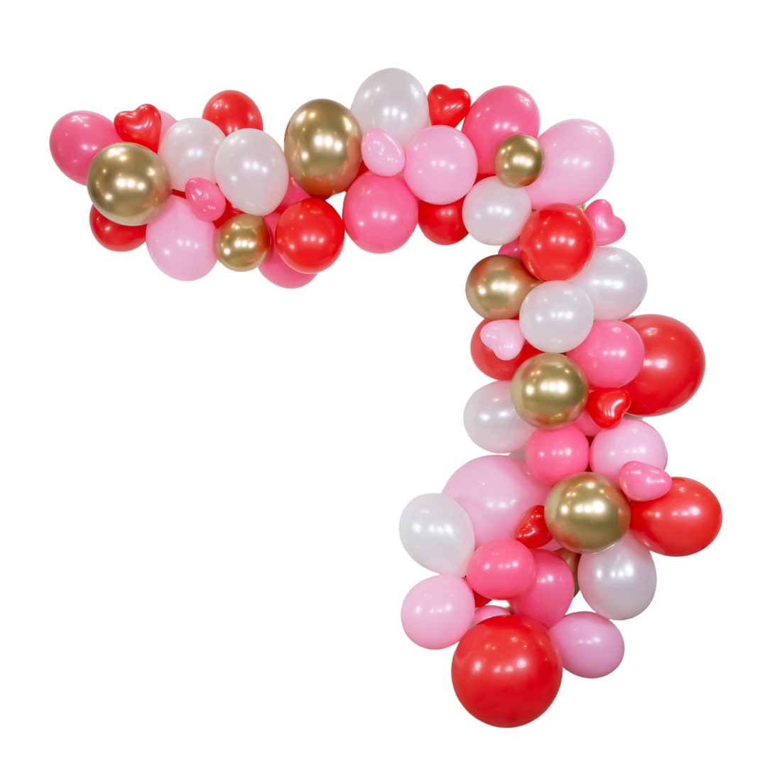 Pink, Red, & White Valentine's Day Balloon Garland Kit 9ft ...