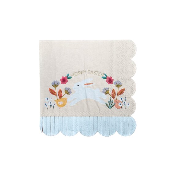 Hoppy Easter Fringe Scallop Dessert Napkins 18ct | Easter Party ...