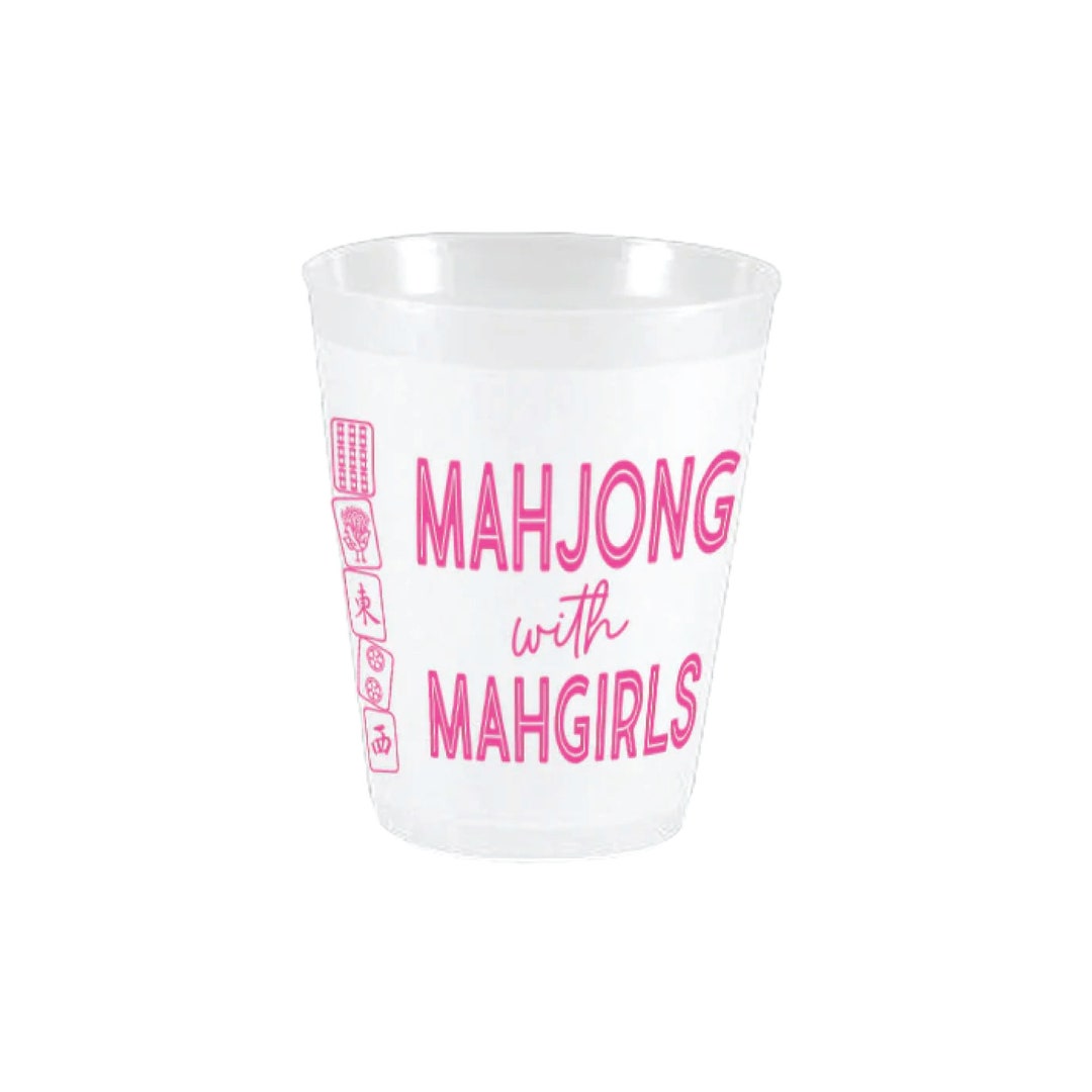 Mahjong With Mahgirls Frosted Plastic Cups 8ct | Mahjong Gifts | Girls ...