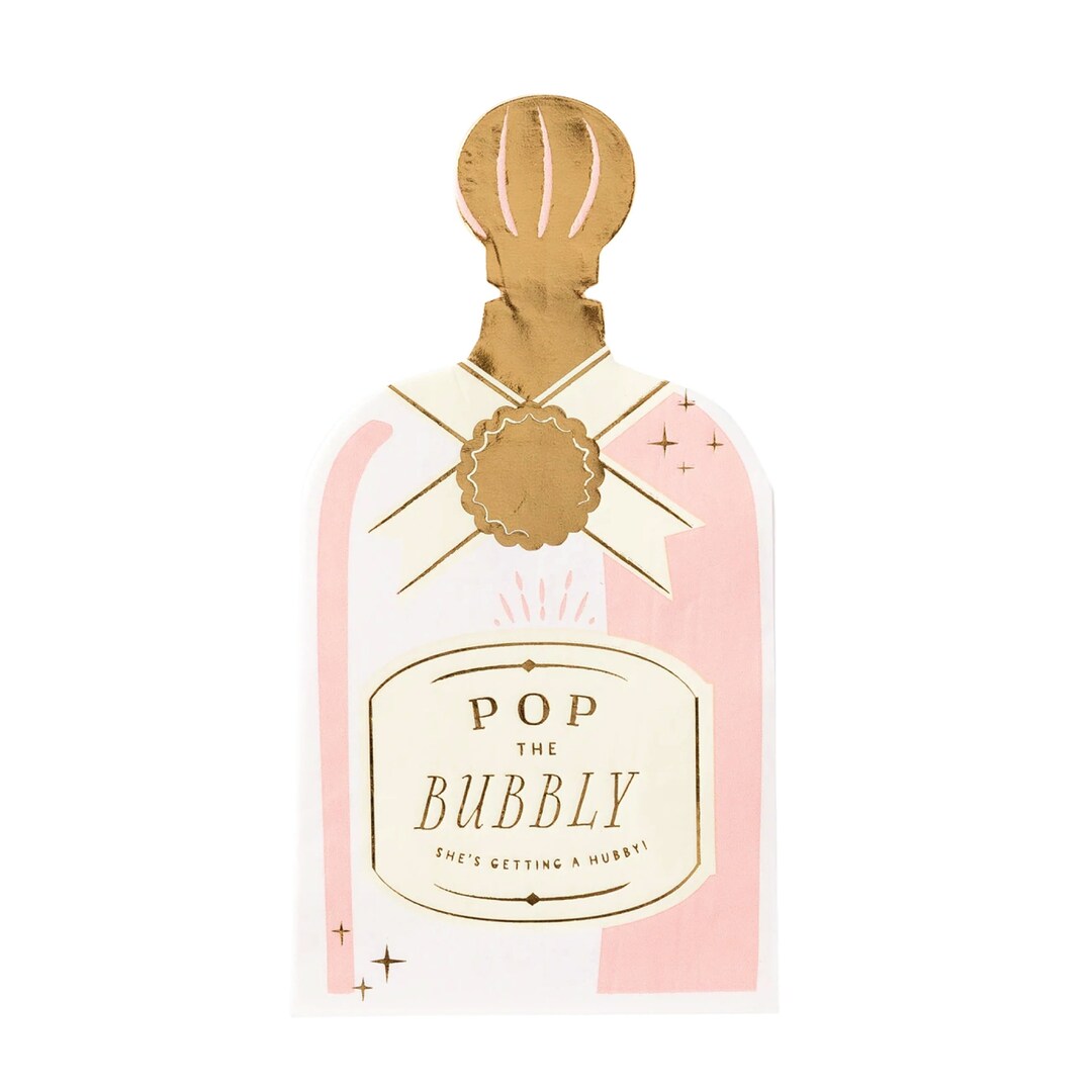 Pop The Bubbly Shes Getting A Hubby Dessert Napkins 18ct Bridal Shower