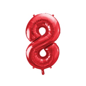 34in Giant Red Number Balloon 0-9 | Birthday Number Balloons ...