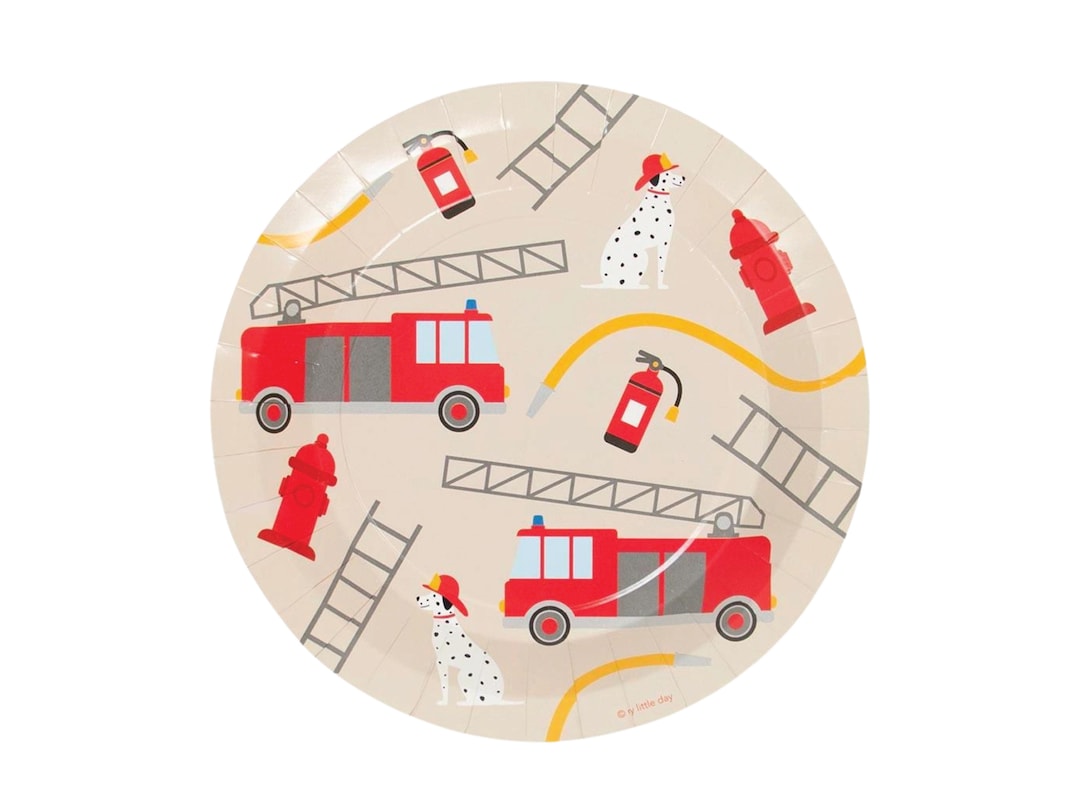 Firefighter Lunch Plates 8ct | Firefighter Birthday Party | Firefighter ...