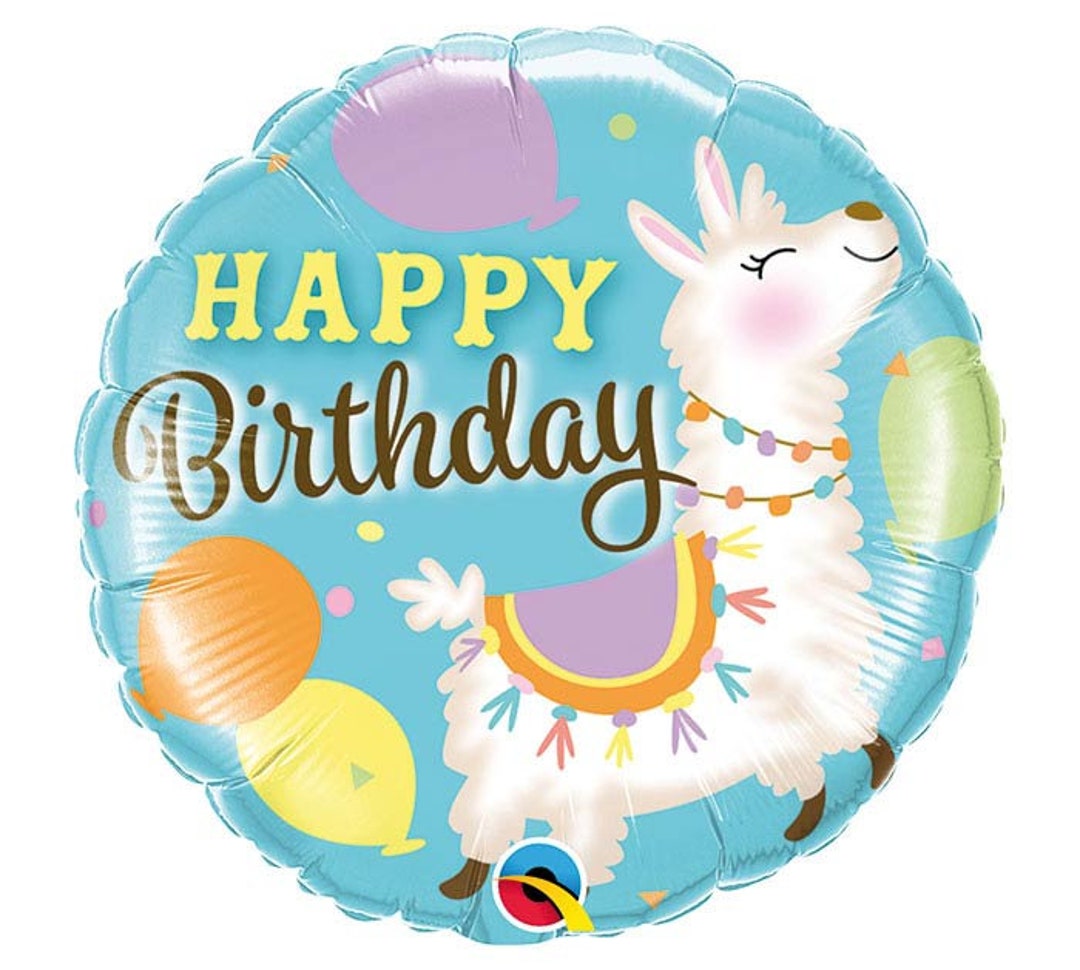 Llama Happy Birthday Balloon 18" | Girls Birthday Party | Llama First ...