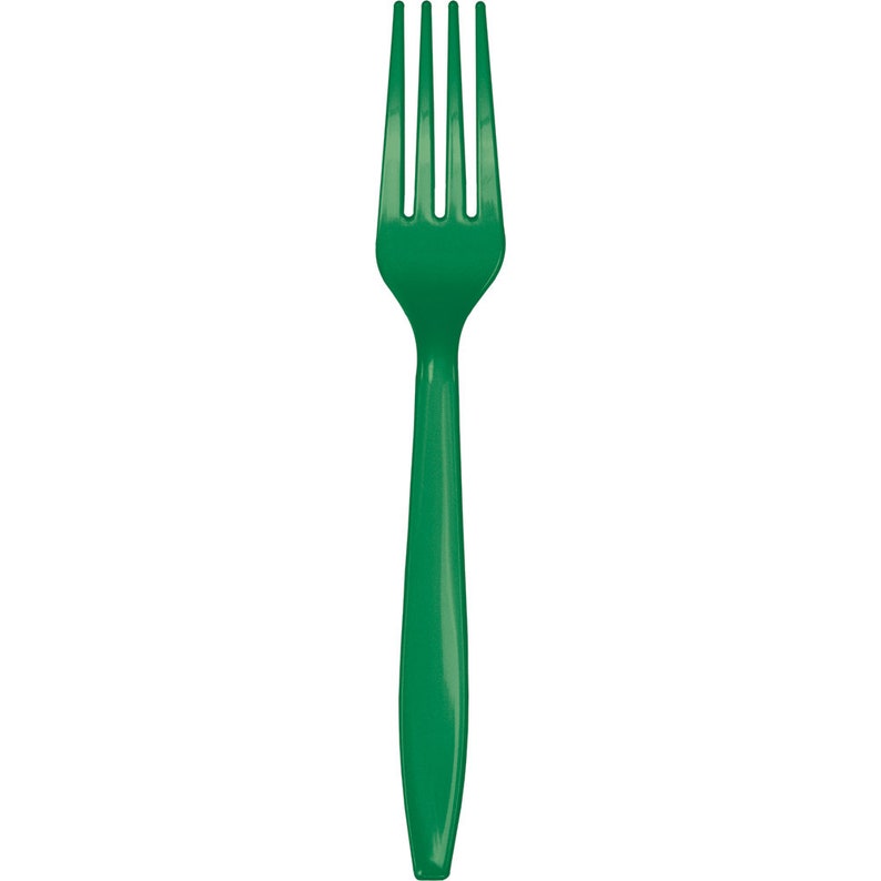 Emerald Green Plastic Forks Service for 24 Silverware - Etsy