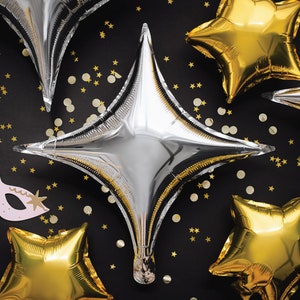 Metallic Silver Starpoint Balloon 16.5" | New Year's Eve Party Balloon ...