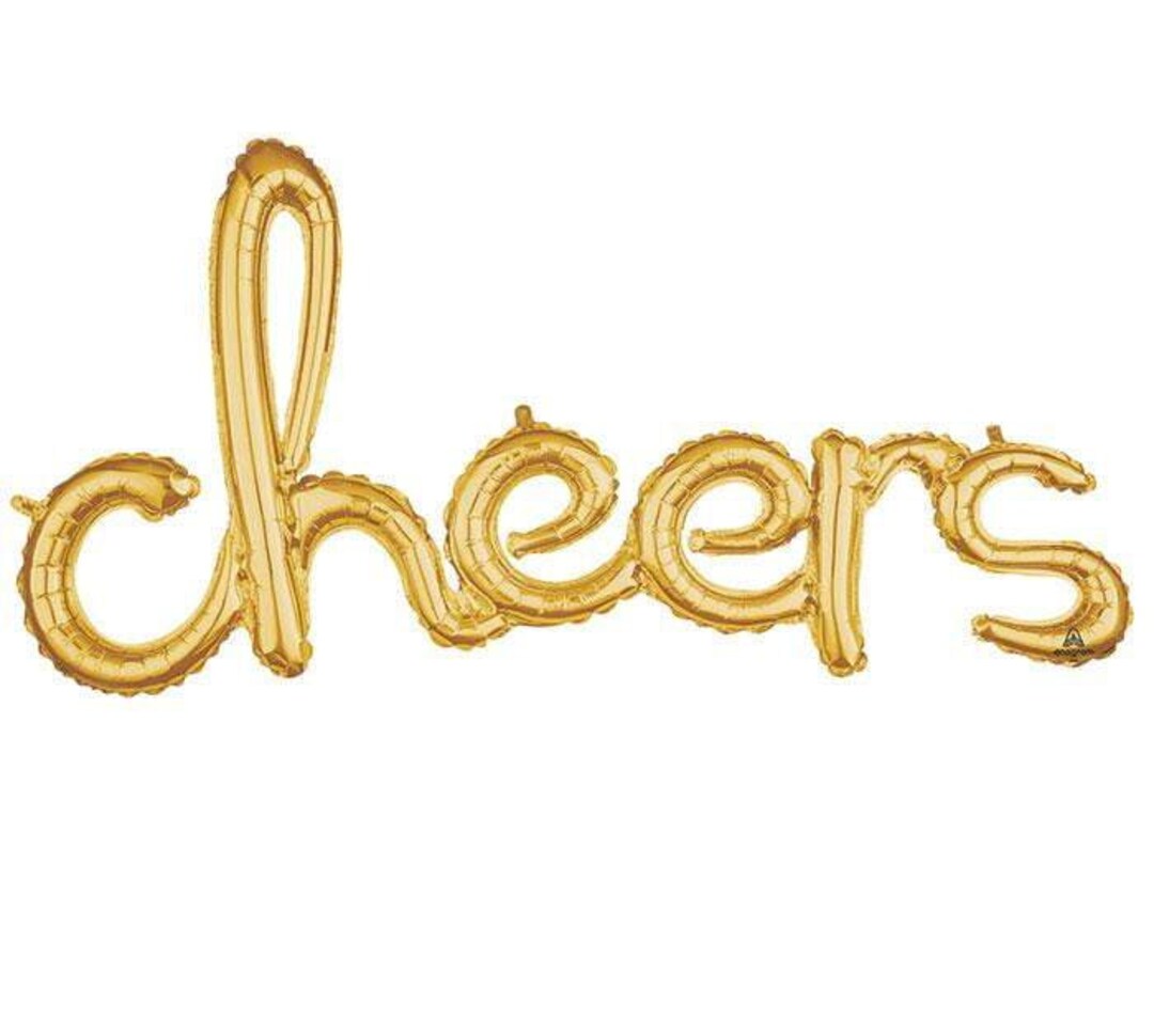 Gold Cheers Cursive Letter Balloon 40"x21" | Gold Party Decor | Wedding ...