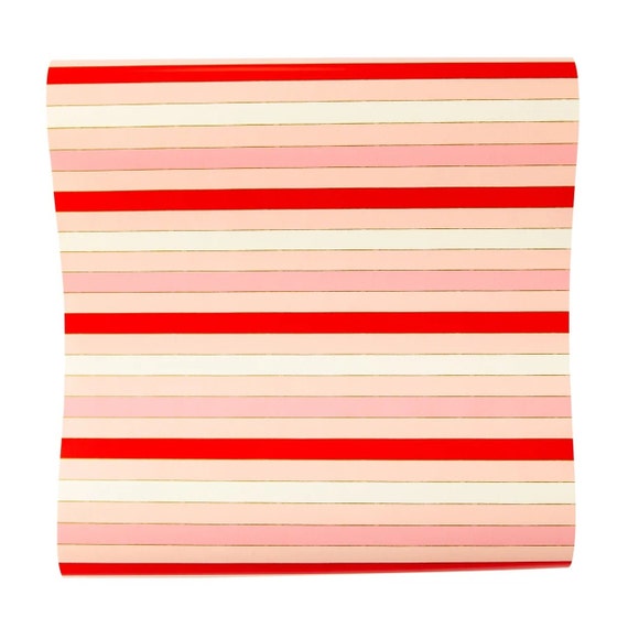 Valentine's Red & Pink Stripe Paper Table Runner | Valentine's Party ...