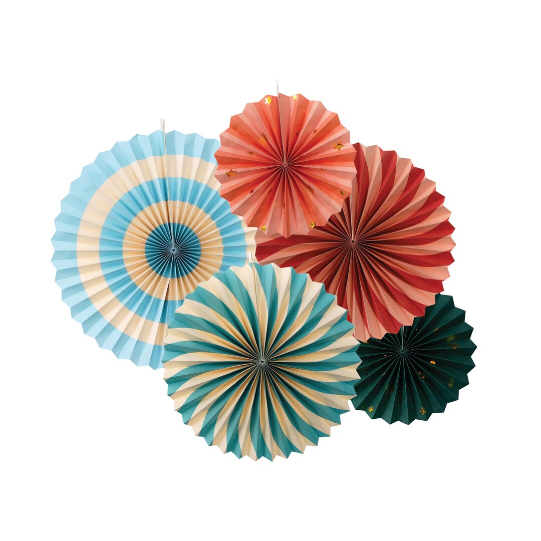 Circus Party Paper Fans 5ct | Circus Party Wall Decorations | Circus ...