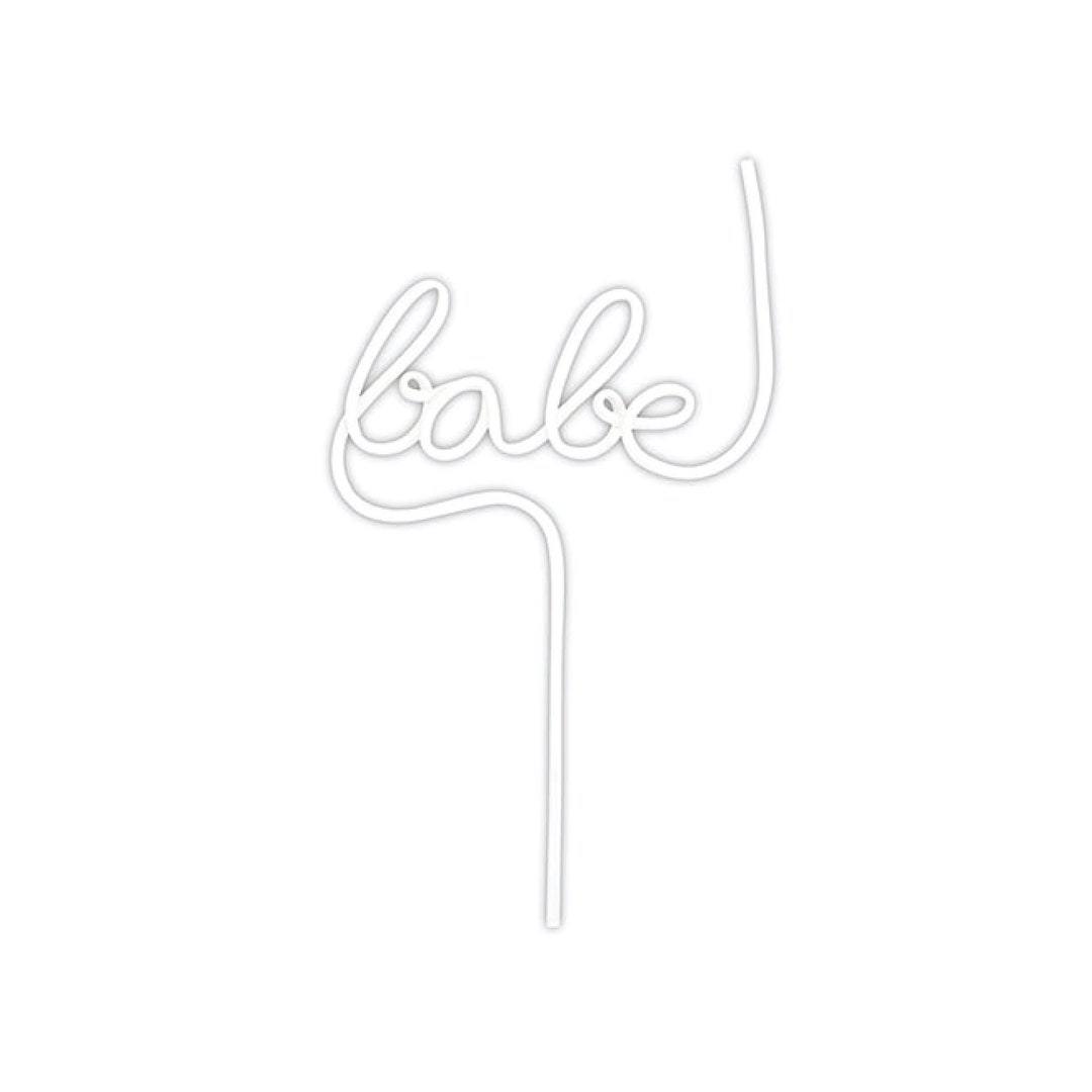 SALE | White BABE Plastic Word Straw | Wedding Party Straws | Reusable ...