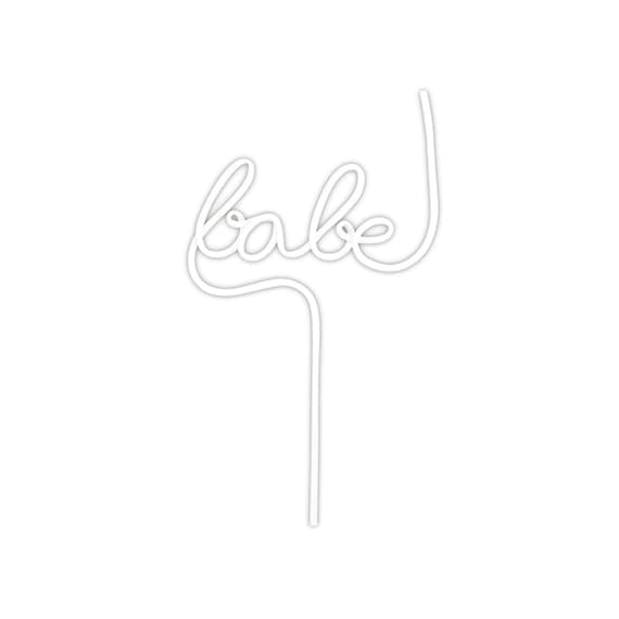 White BABE Plastic Word Straw | Wedding Party Straws | Reusable Plastic ...