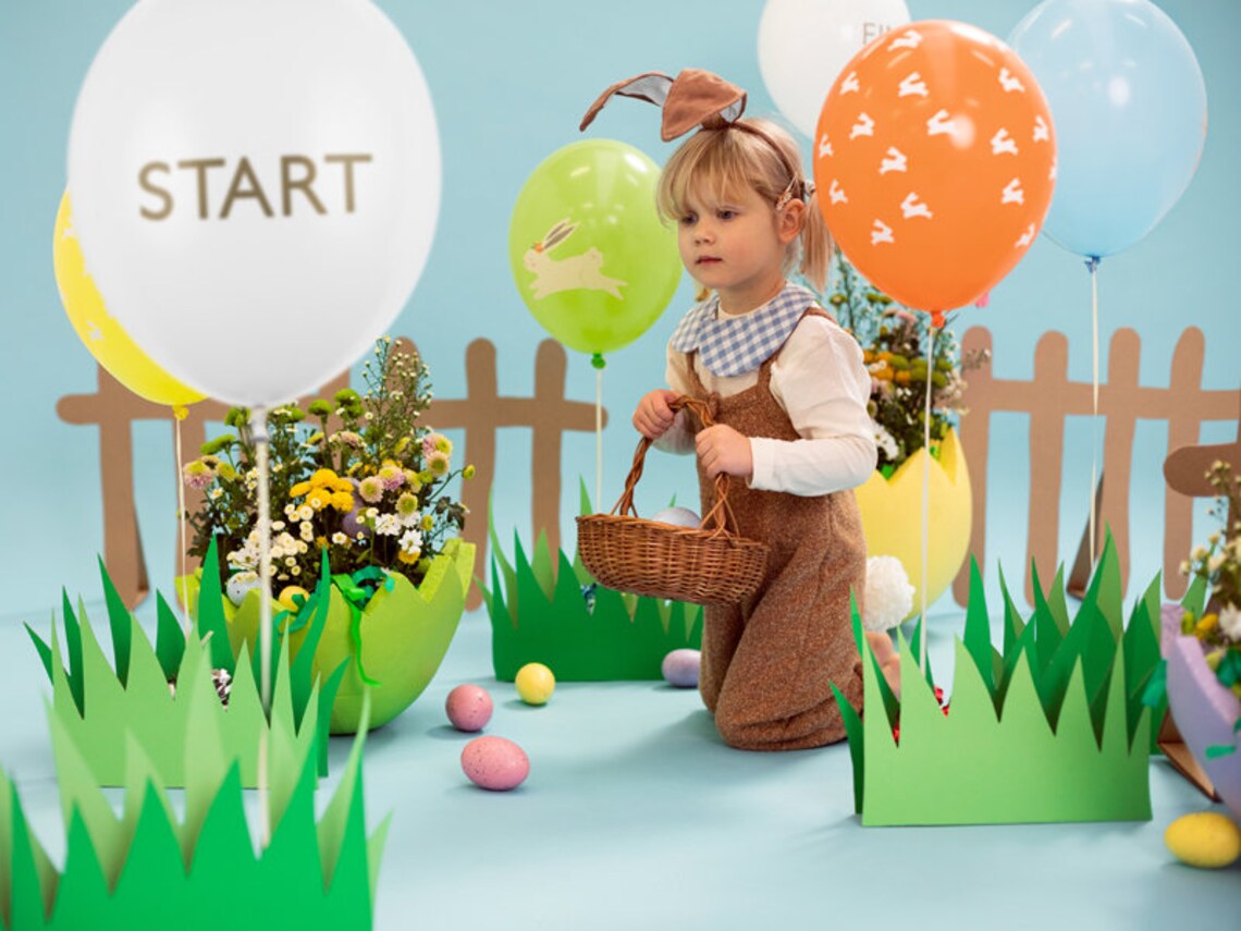 Easter Egg Hunt Balloon Bouquet (7ct) – Bunny First Birthday & Easter ...