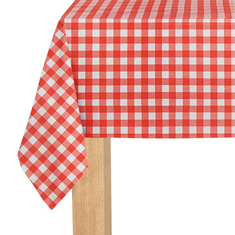 Red Gingham Paper Table Cover 8.5x4.5ft – Picnic, BBQ, or Summer Party ...