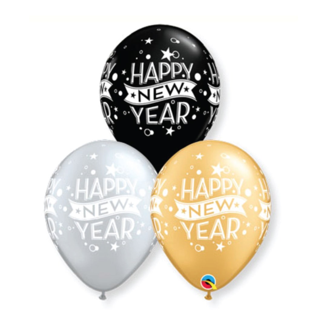 Happy New Year Latex Balloons 5ct New Year's Eve Balloons New Year's ...