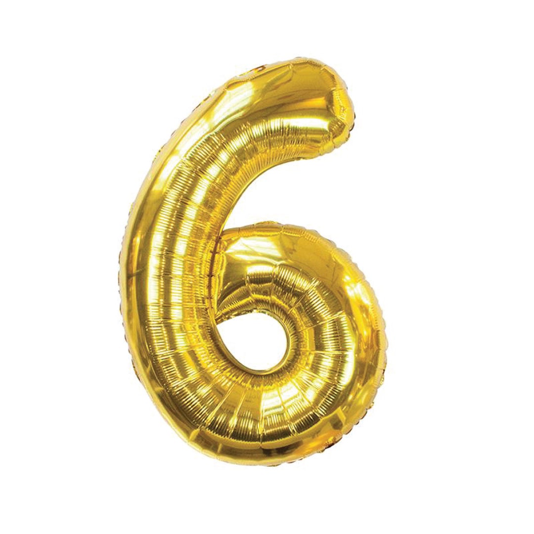 Gold Number 6 Balloon 34 Sweet 16 Birthday Balloon Giant Number Balloon ...