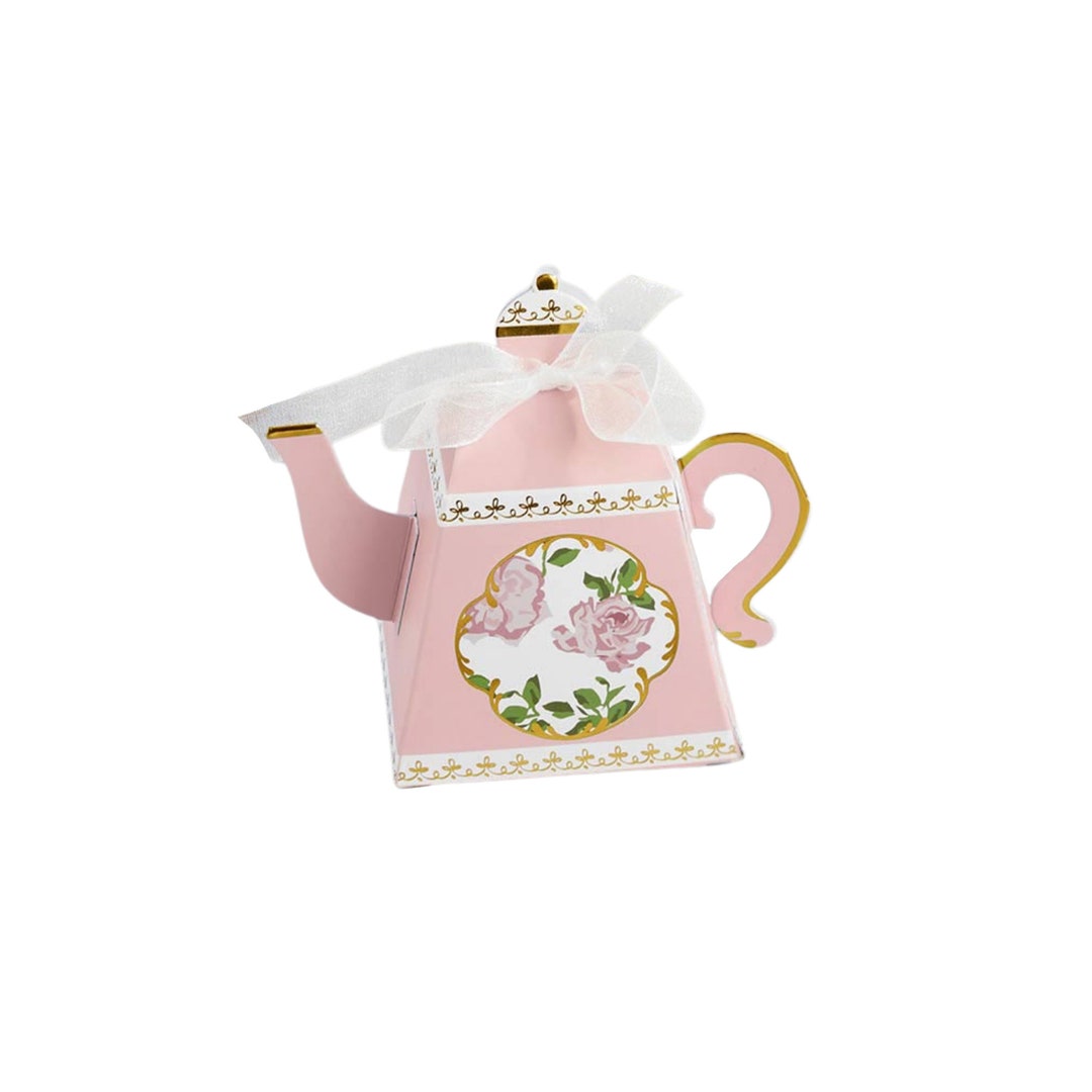 Pink Floral Tea Time Favor Boxes 24ct | Tea for Two Birthday | Bridal ...