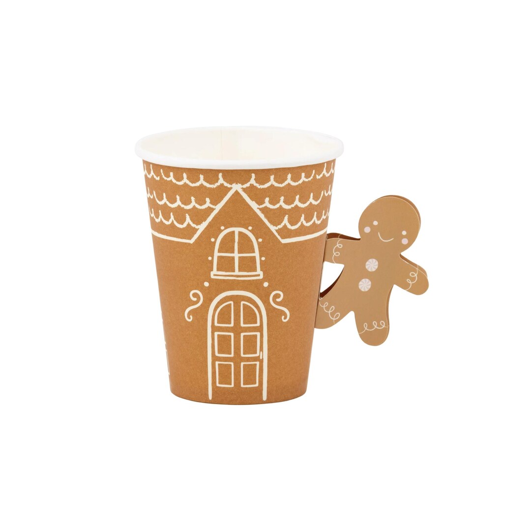 Gingerbread House & Man Paper Cups 8ct | Gingerbread Cups | Gingerbread ...