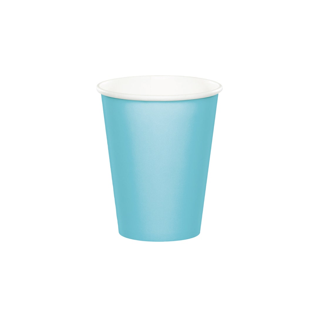 Pastel Light Blue Paper Cups 8ct | Blue First Birthday | Tea Party ...
