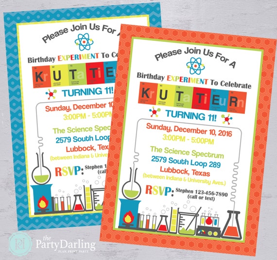 Science Party Invitation | Mad Scientist Birthday Party | Science Lab ...