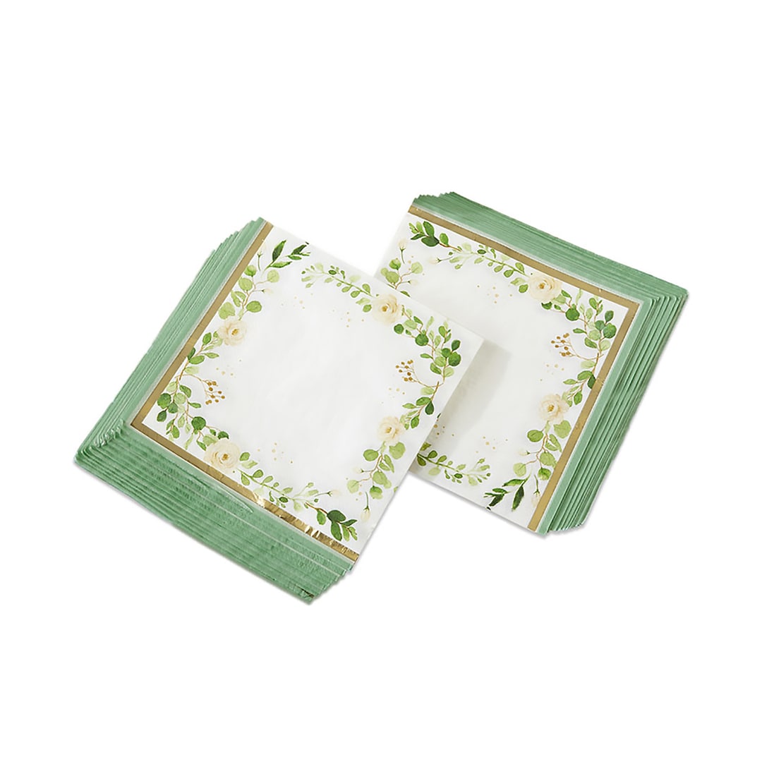 Botanical Garden Lunch Napkins (30ct) – Elegant Greenery With Gold Foil ...