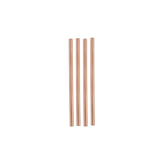 Rose Gold Metal Cocktail Straws 4ct | Barware Stirrers | Bar Cart ...