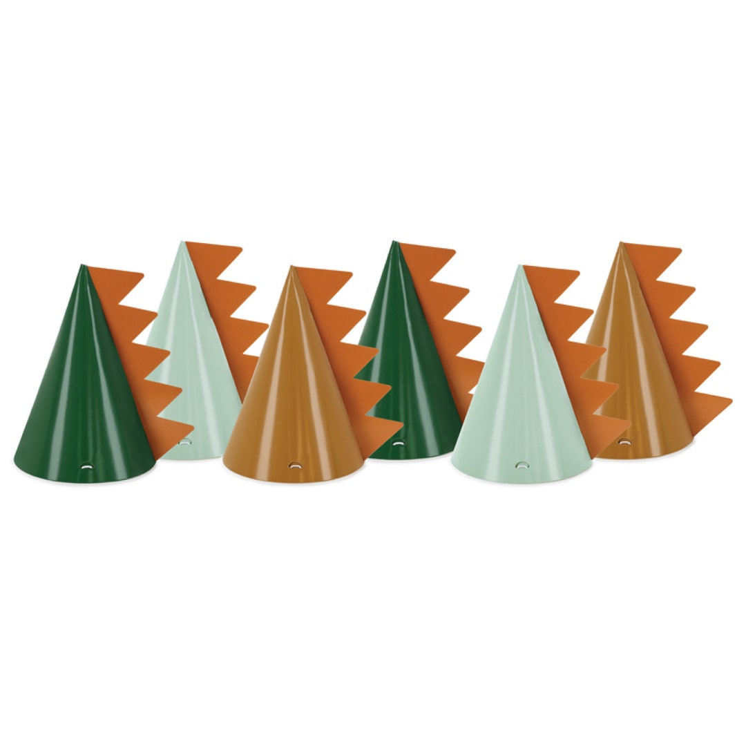 Spiked Dinosaur Party Hats 6ct | Dinosaur Favors | Three-rex Dinosaur ...