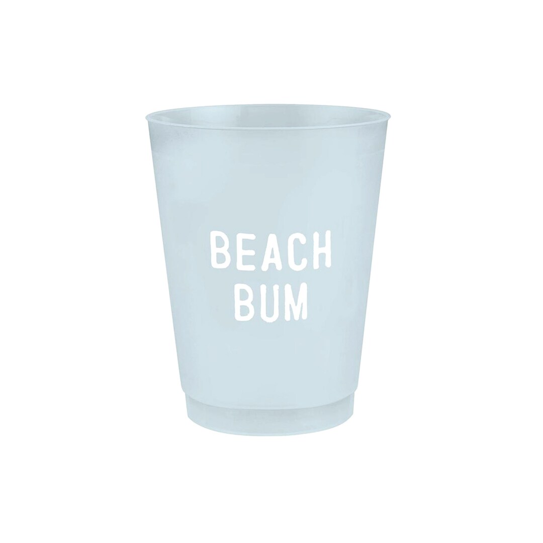 Beach Bum Blue Frosted Plastic Cups 8ct | Beach House Decor | Last ...