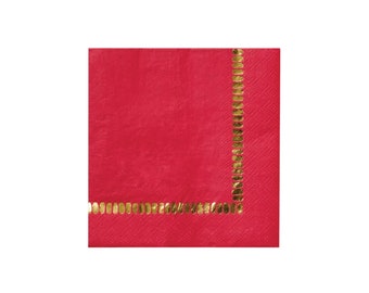 Red Napkins Beverage Napkins Cocktail Napkins Party Napkins Birthday ...