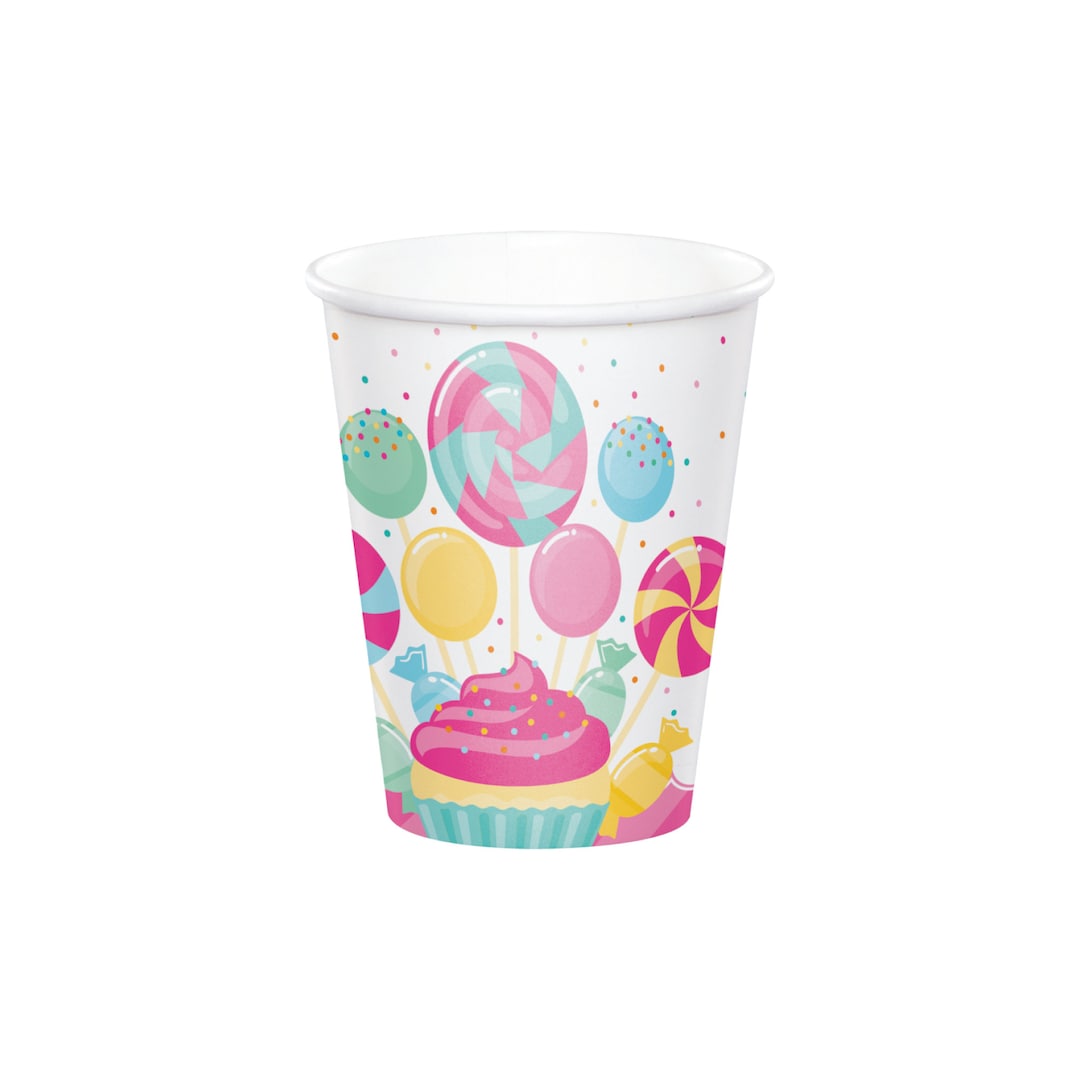 Candy Shop Paper Cups (8ct) – Lollipop & Cupcake Birthday or Sweet ...
